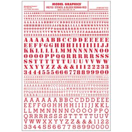 Buchstaben, Schablonen + Blockschrift, rot